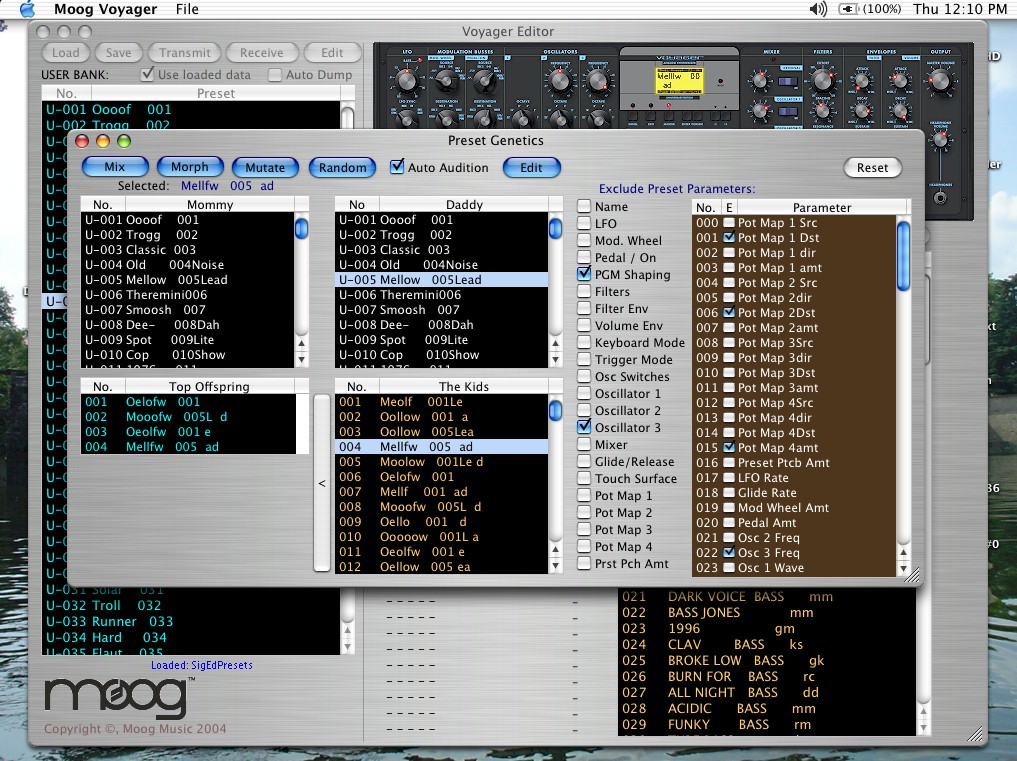 Moog Voyager Editing Software